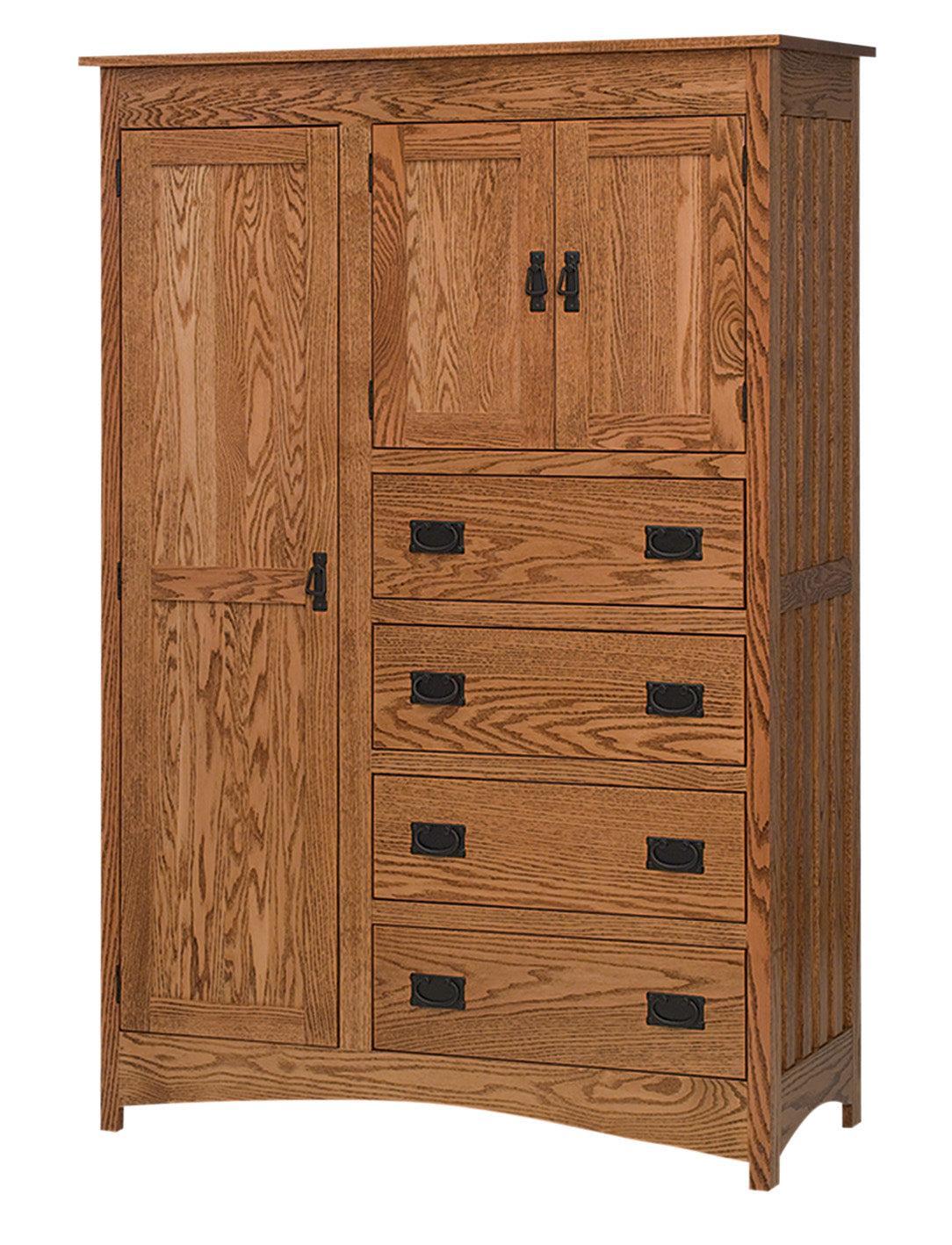 Amish Schwartz Mission Four Drawer Three Door Chifforobe – The Amish House